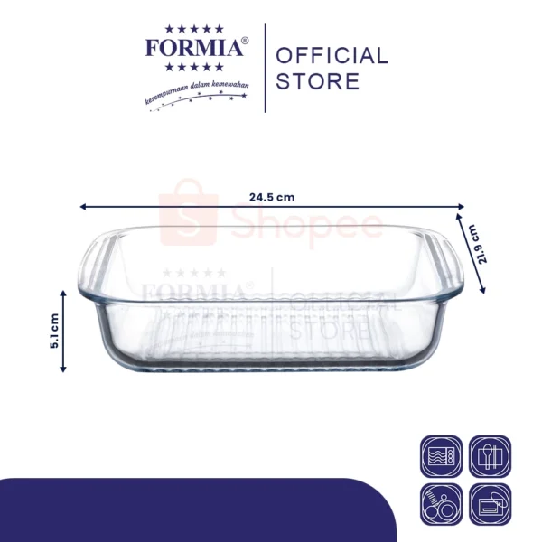 Formia Loyang Kaca Bake & Serve Grill Persegi 1.8 Liter – Formia